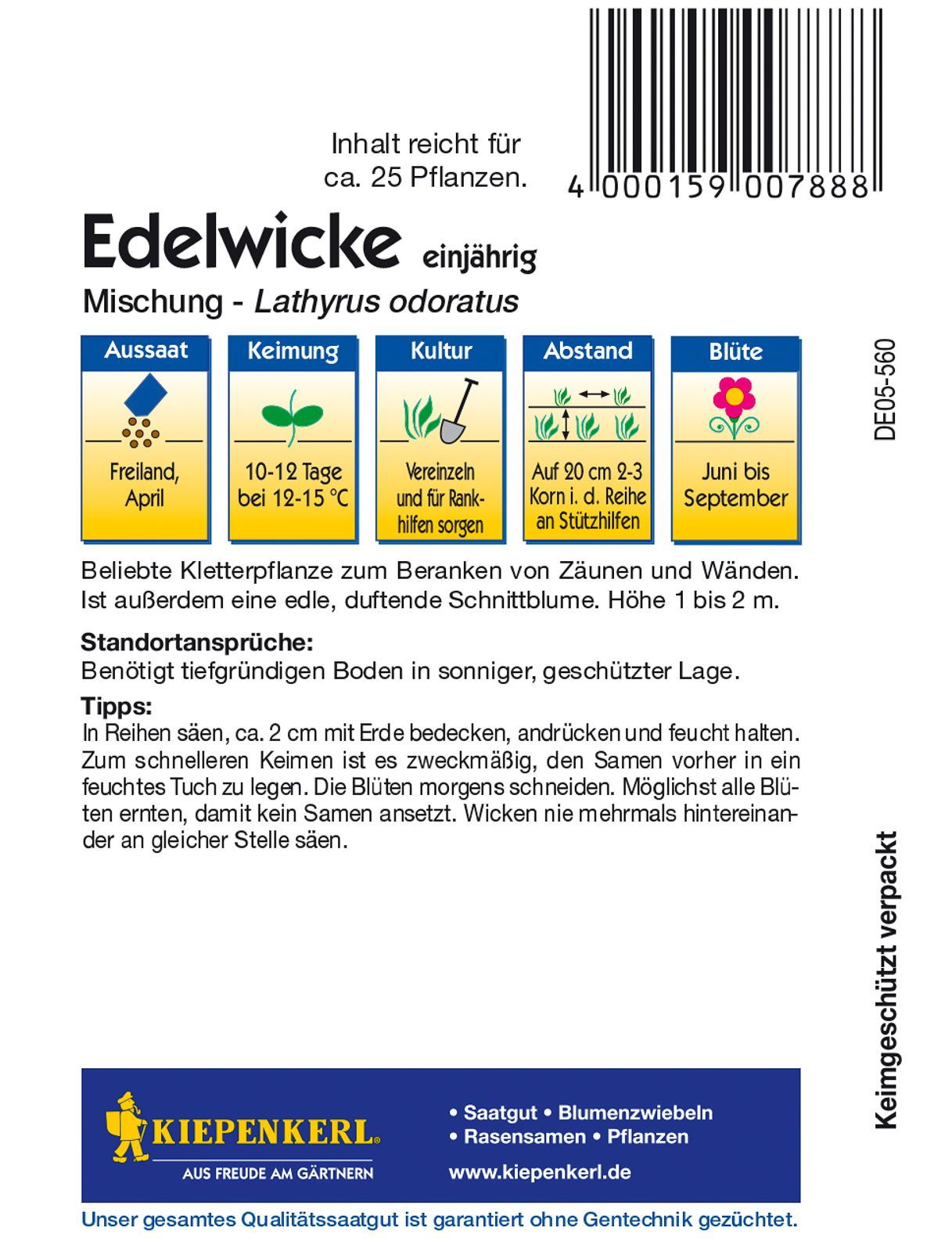Edelwicke Mischung - Kiepenkerl Lathyrus odoratus günstig kaufen