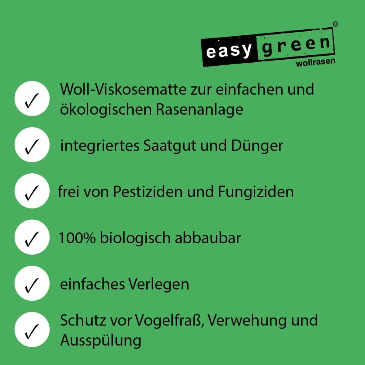 easygreen® wollrasen® Halbschattenrasen - Rasenvlies günstig kaufen